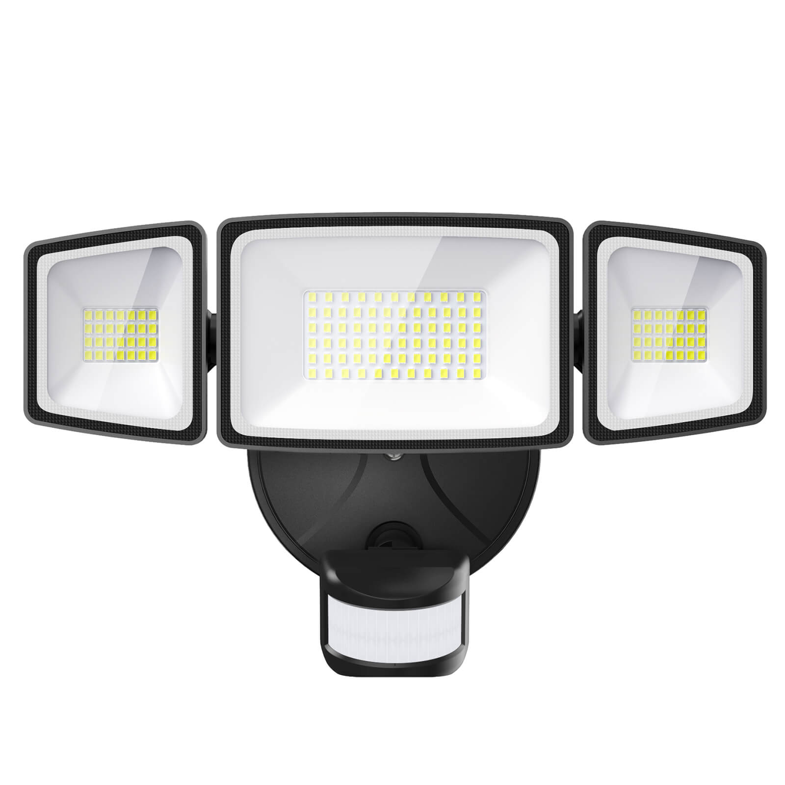 Onforu 65W 3 Head LED Motion Sensor Flood Light IP65 Waterproof